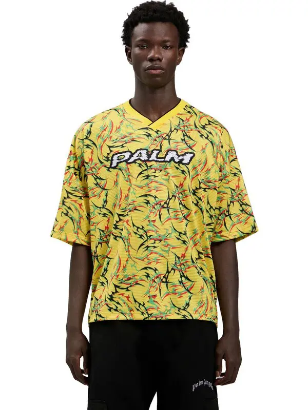 Palm Angels Tribal Allover Palm Sport T-shirt - Yellow