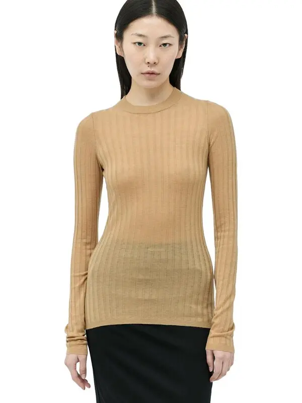 Sportmax Ribbed Wool Sweater - Beige