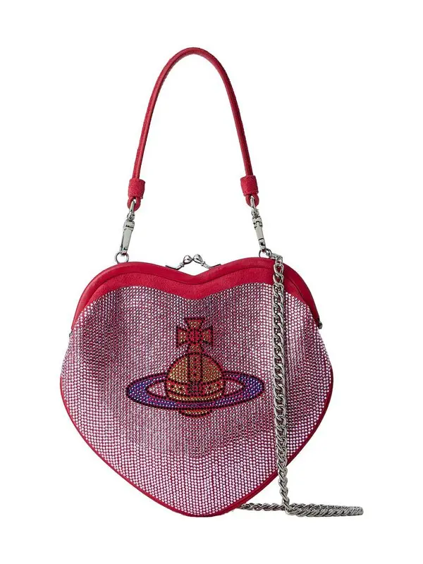 VIVIENNE WESTWOOD Belle Heart Frame Clutch Bag - Red