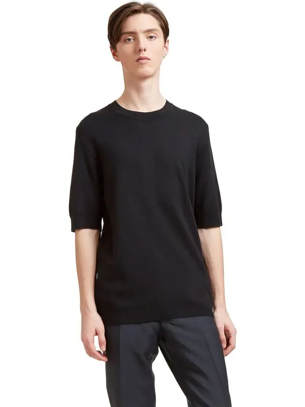 AIEZEN Silk And Cashmere-blend Fine-knit T-shirt - Black