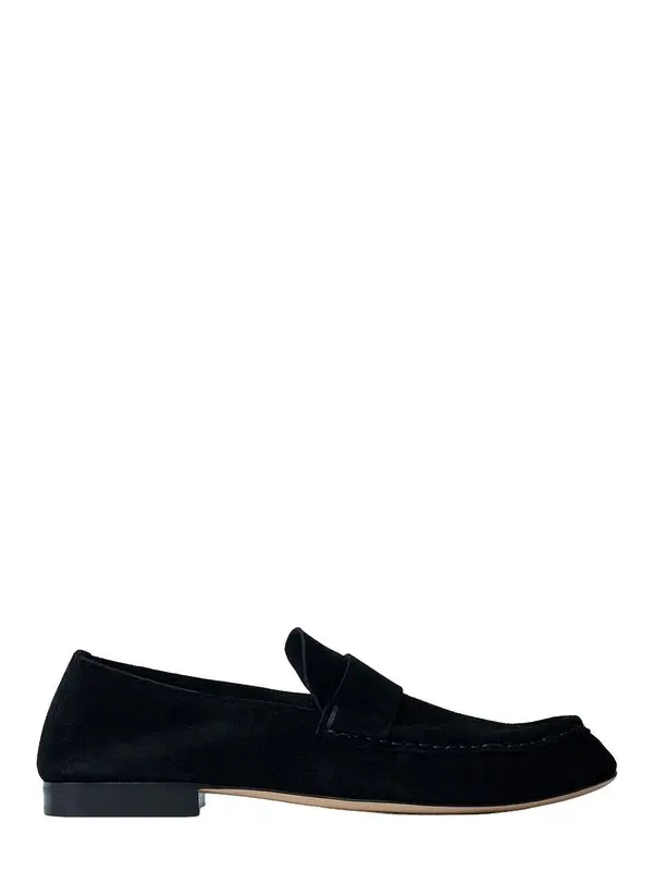 THE ROW Suede Loafers - Black