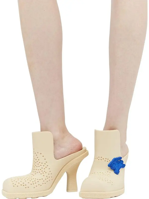Burberry Rubber Highland Mules - Beige