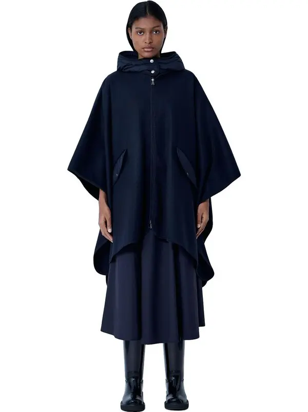Moncler Hooded Cape - Black