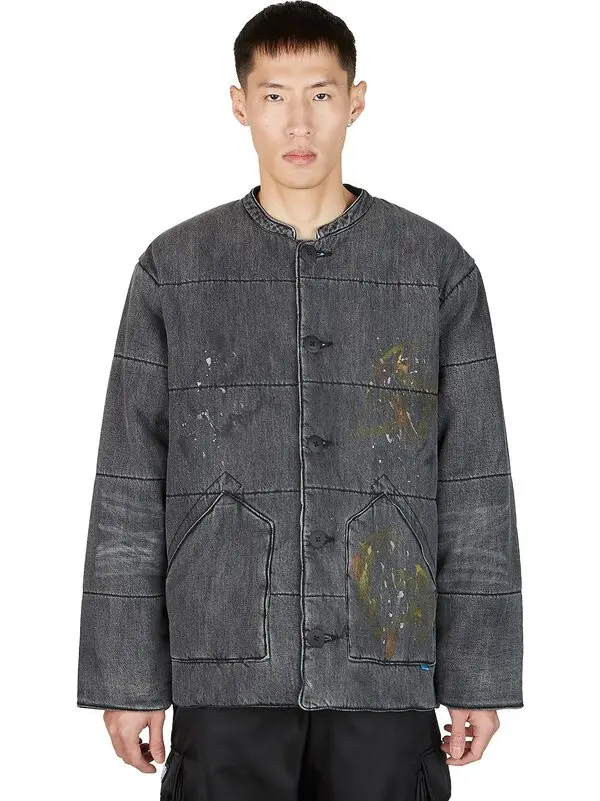 LIBERAIDERS Paint Splatter Denim Jacket - Grey