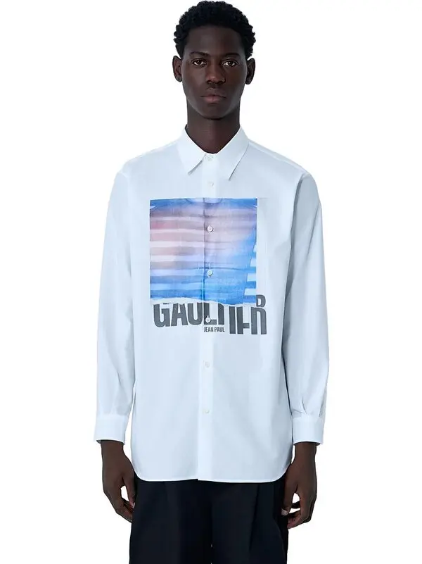 JEAN PAUL GAULTIER Logo Print Button-down Shirt - White