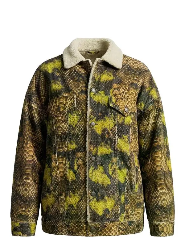 R13 Snake-print Corduroy Jacket - Brown