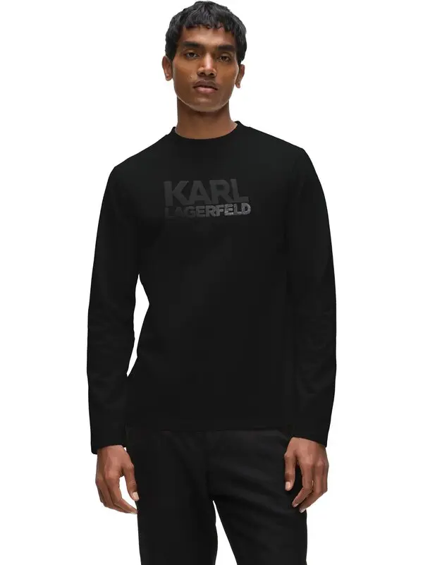 Karl Lagerfeld Gradient Logo Long-sleeved T-shirt - Black