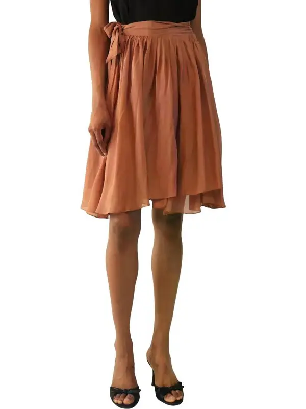 Chloé Silk Wrap Midi Skirt - Pink