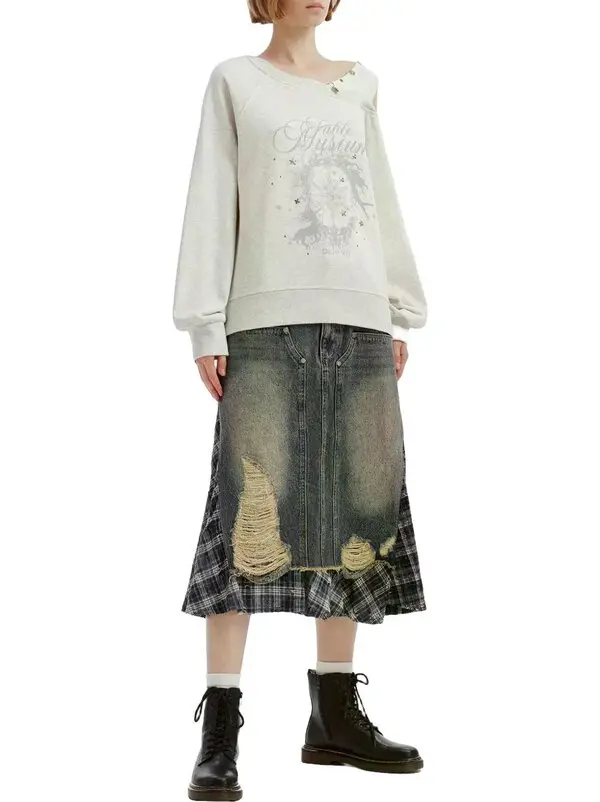 MUSIUM DIV. Graphic-print Layered Sweater - Grey