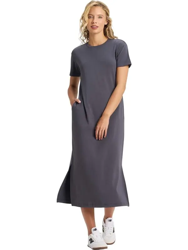Cozy Earth Brushed Bamboo Midi Dress - Graphite