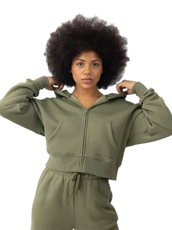 Cozy Earth Cityscape 1.0 Cropped Full Zip - Juniper