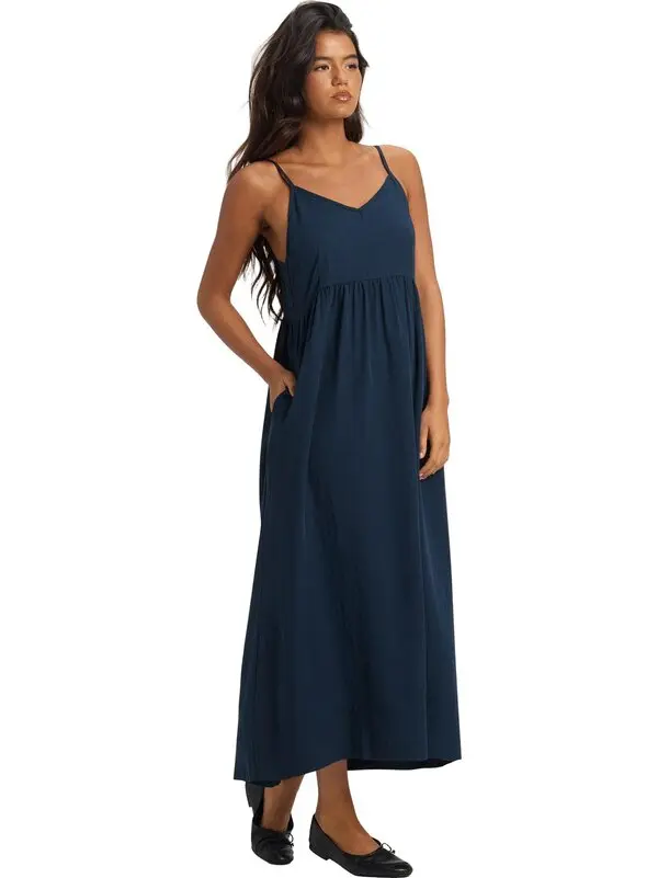 Cozy Earth Sunset Gathered Dress - Eclipse