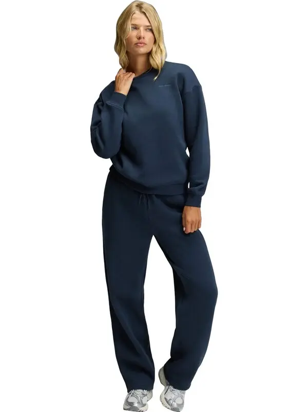 Cozy Earth Cityscape Crewneck Sweatshirt & Wide Leg Pants Set - Eclipse