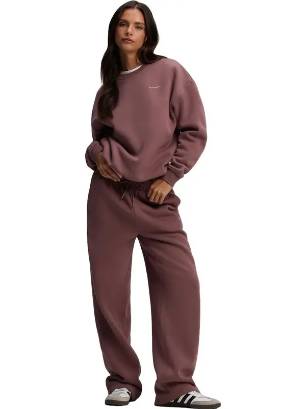 Cozy Earth Cityscape Crewneck Sweatshirt & Wide Leg Pants Set - Eclipse
