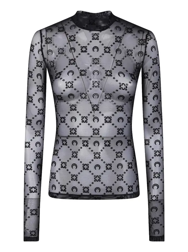 MARINE SERRE Moonogram Mesh T-shirt - Gray