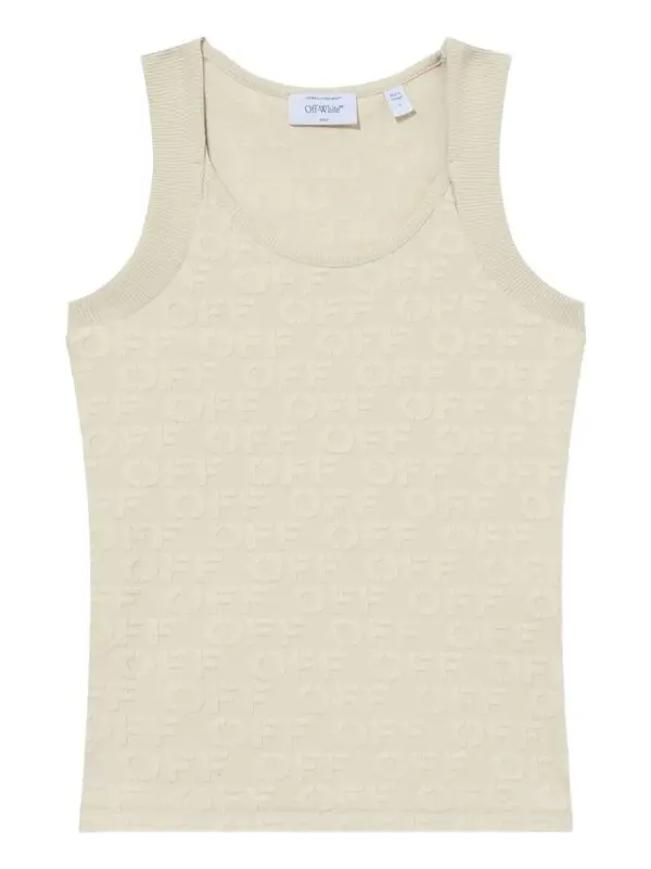 Off-White Logo-pattern Terry Tank Top - Beige