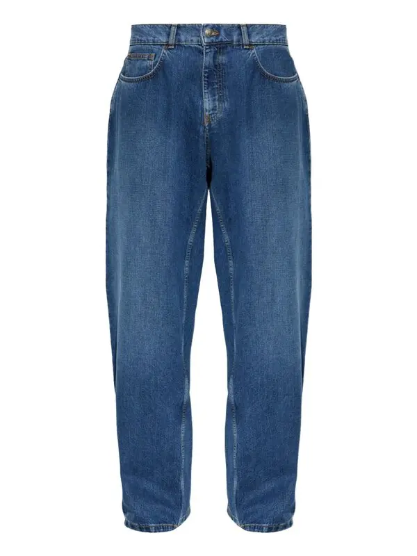 Palm Angels Logo-print Straight-leg Jeans - Blue