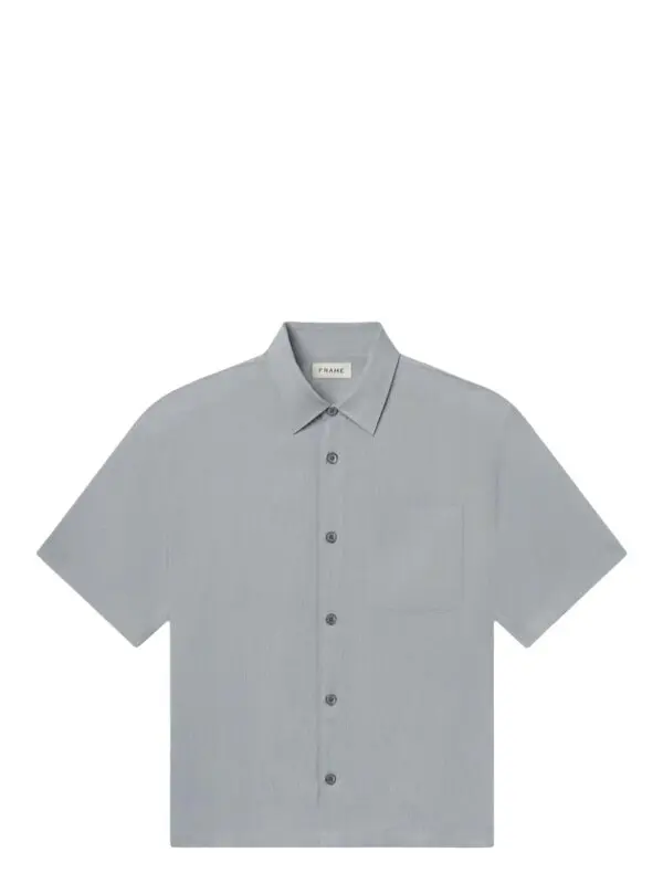 FRAME Short-sleeved Chest-pocket Shirt - Grey