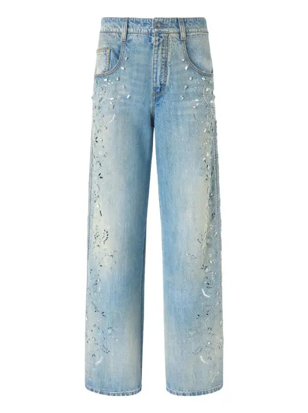 Ermanno Scervino Embellished Straight-leg Jeans - Blue