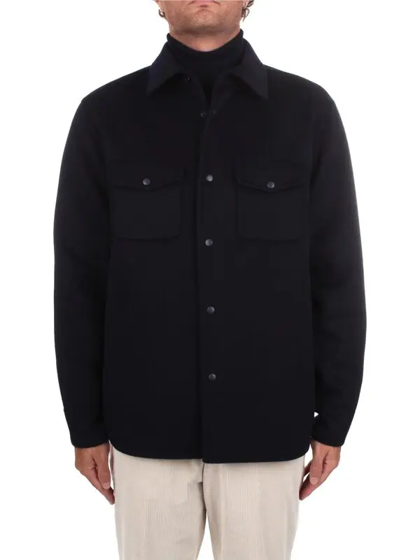 Aspesi Shirt Collar Buttoned Overshirt - Black