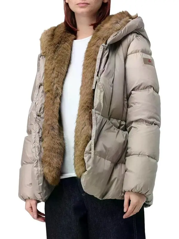 Peuterey Fur-trim Hooded Coat - Neutrals