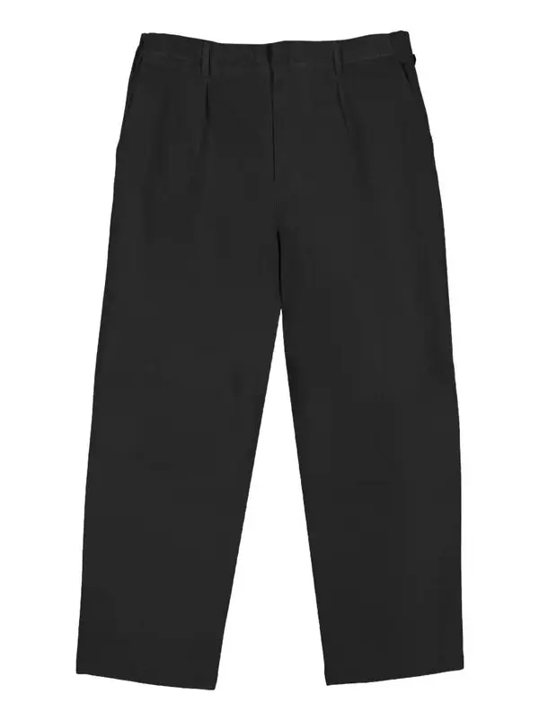 KEELING Pleated Straight-leg Trousers - Black