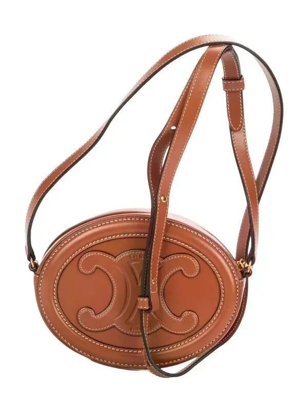 Celine Mini Triomphe Oval Crossbody Shoulder Bag - Brown