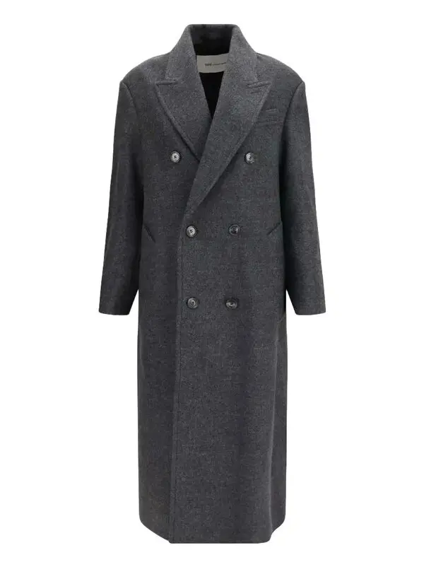 AMI Paris Double-breasted Wool Coat - Grey