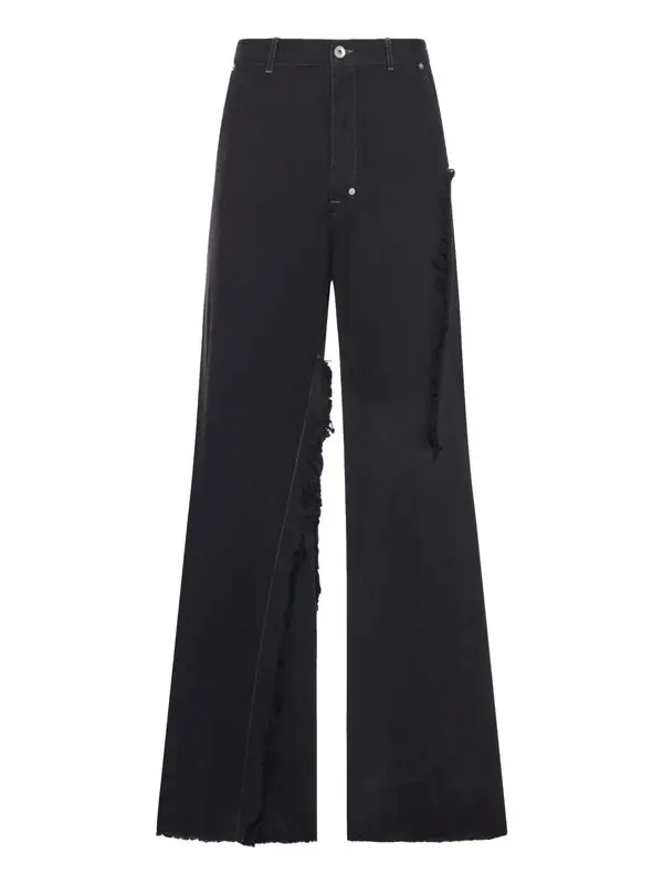 Rick Owens Joris Frayed Edge Trousers - Black