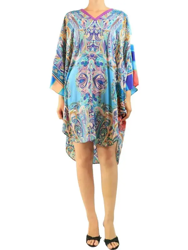 Etro Printed Kaftan Dress - Blue