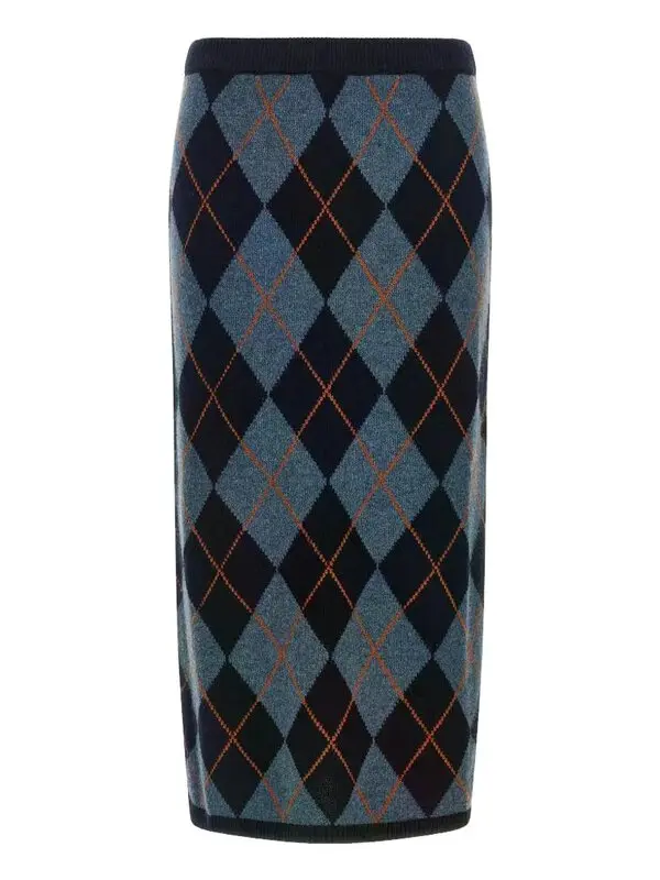 TWINSET Jacquard-diamond Skirt - Blue