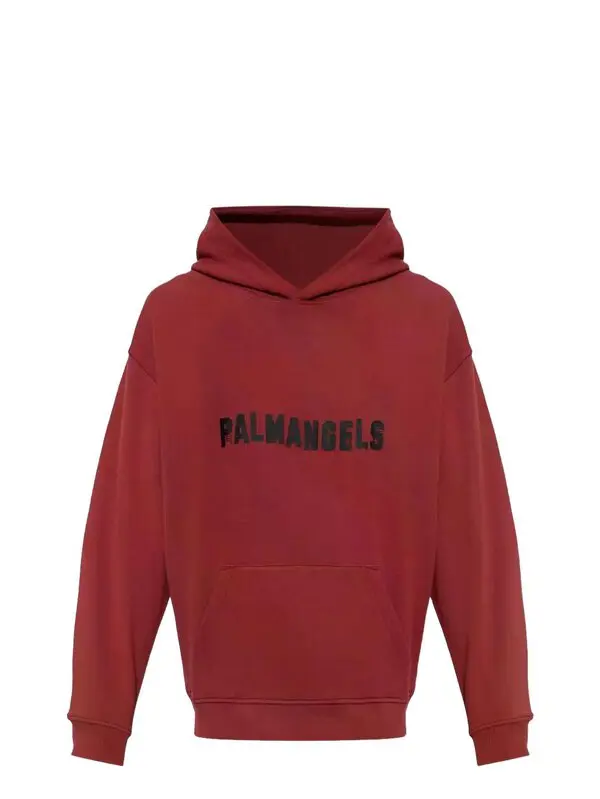 Palm Angels Logo-print Cotton Hoodie - Red