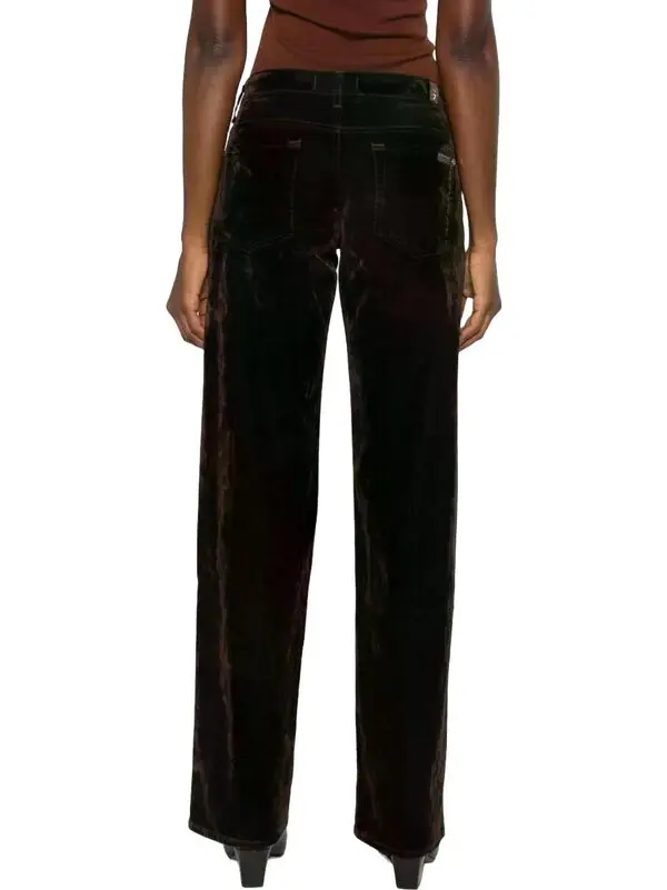 7 For All Mankind Velvet-effect Straight-leg Trousers - Brown