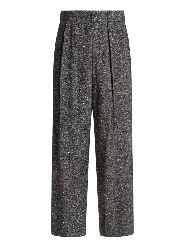 Dolce & Gabbana Textured Wool-blend Trousers - Grey
