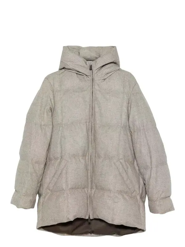 Colombo Quilted Hooded Padded Coat - Grey