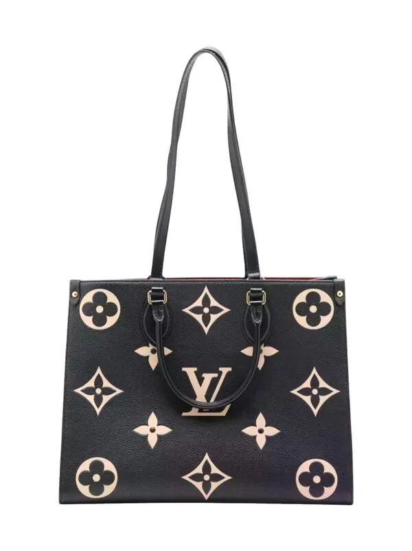 LOUIS VUITTON 2021-2026 Bicolor Monogram Empreinte Giant Onthego Mm Satchel - Black