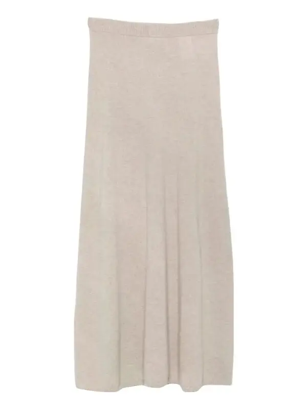LISA YANG Dolly Ribbed-trim Cashmere Midi Skirt - Neutrals