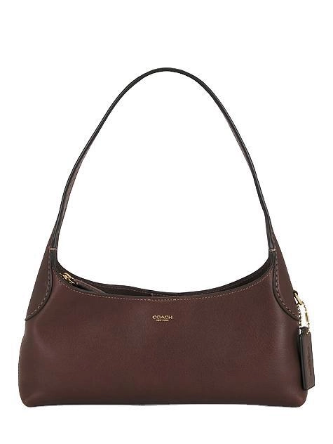 COACH Natural Grain Leather Brooklyn Shoulder Bag 26 In Brown - Maple
