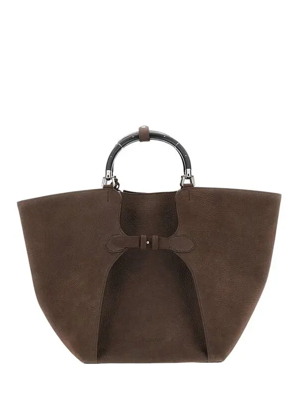 Ralph Lauren Borsa Tote Grande In Nabuck Martellato - Marrone