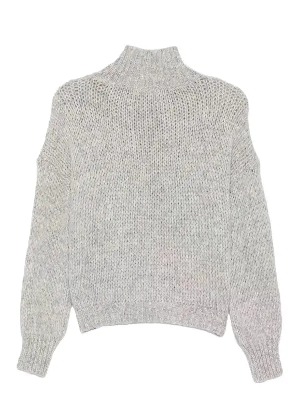 ROBERTO COLLINA Chunky-knit High-neck Sweater - Grey
