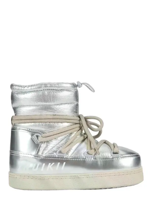 Inuikii Mountain Gloss Quilted Metallic Boots - Silver