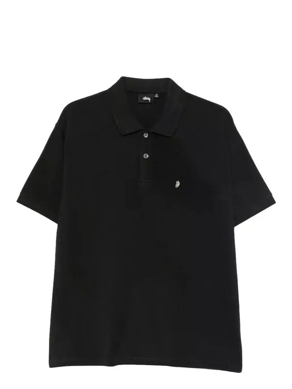 StÜssy Logo-embroidered Polo Shirt - Black