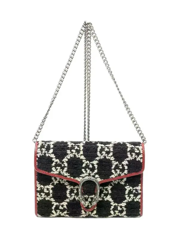 Gucci Dionysus Gg Tweed Shoulder Bag - Black