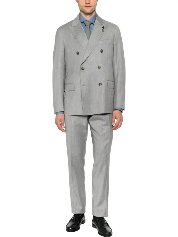 LARDINI Double-breasted Suit - Grey
