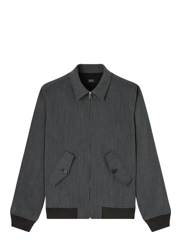 A.p.c. Gaspard Classic Gray Jacket In A Cotton-wool Blend - Grey