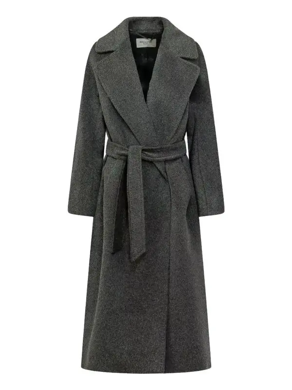 Max Mara Belted Brushed-finish Coat - Grey