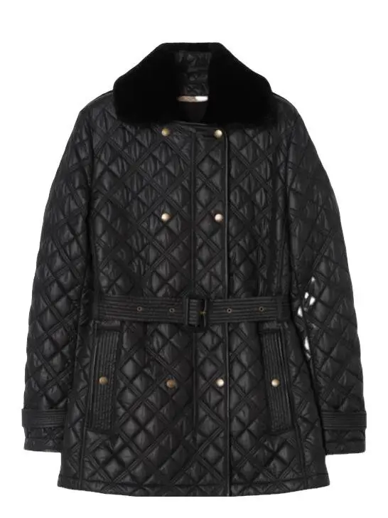 Burberry Quilted Nylon Rosedale Coat - Black