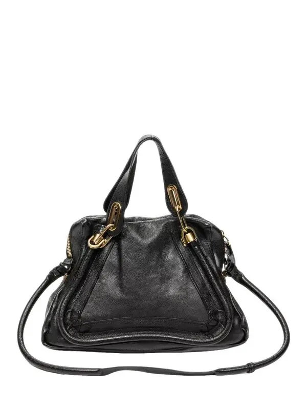 Chloé Medium Paraty Grained Shoulder Bag - Black
