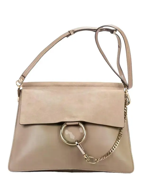 Chloé Medium Faye Leather Shoulder Bag - Grey