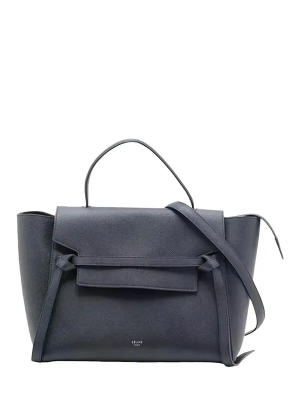 Celine 2010-2026 Mini Grained Calfskin Belt Bag Satchel - Blue